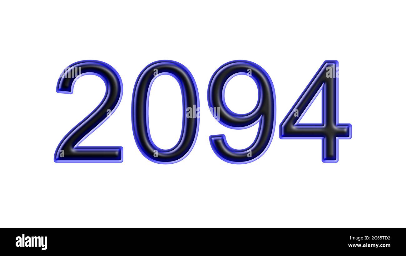 blue 2094 number 3d effect white background Stock Photo - Alamy