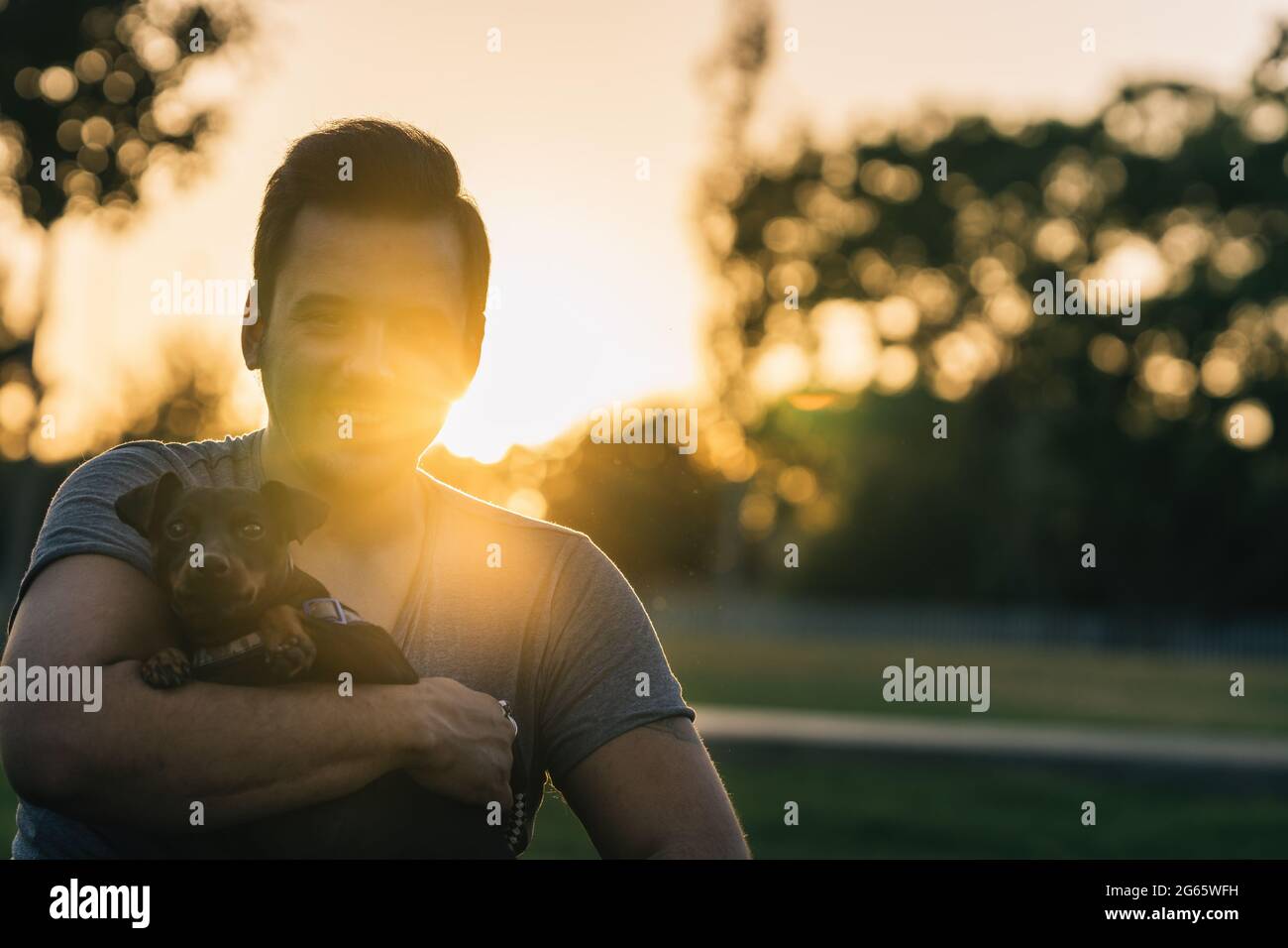 Dog man portrait hi-res stock photography and images - Alamy