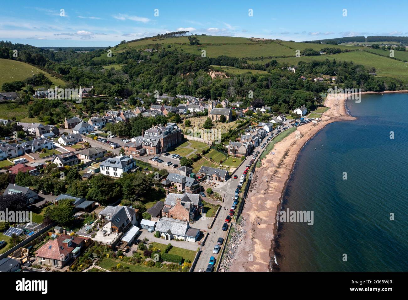Aerial view of Rosemarkie beach, Rosemarkie, Black Isle, Scotland Stock ...