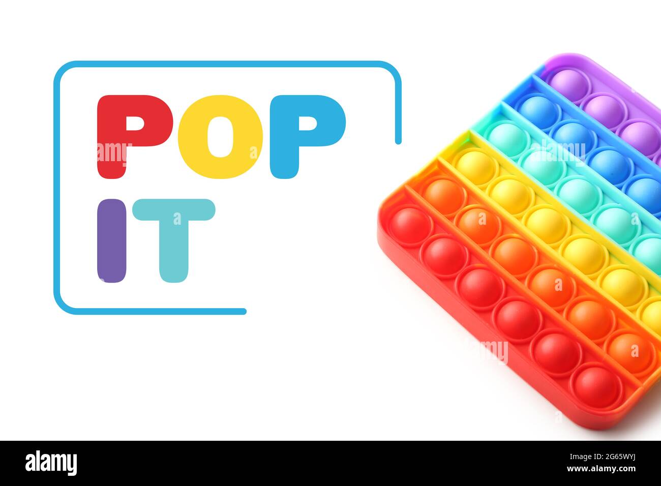 Bright fidget toy on white background Stock Photo - Alamy