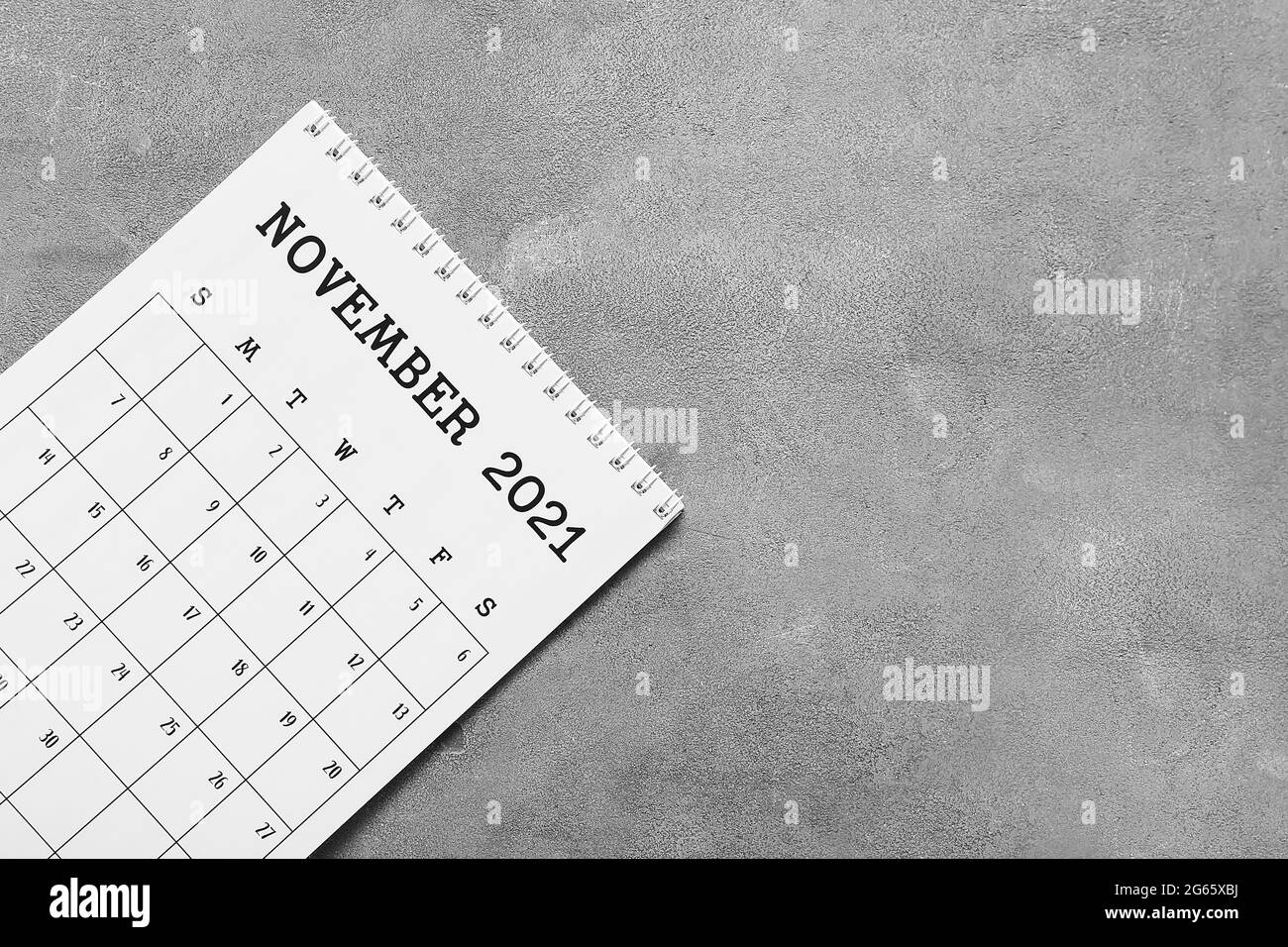 November 2021 calendar Black and White Stock Photos & Images - Alamy