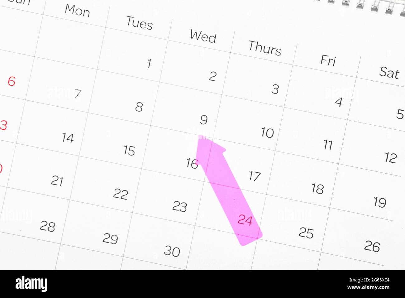 Flip paper calendar with marked day, closeup Stock Photo - Alamy