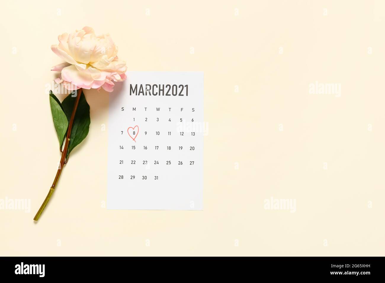 Calendar 2021 flower hi-res stock photography and images - Alamy