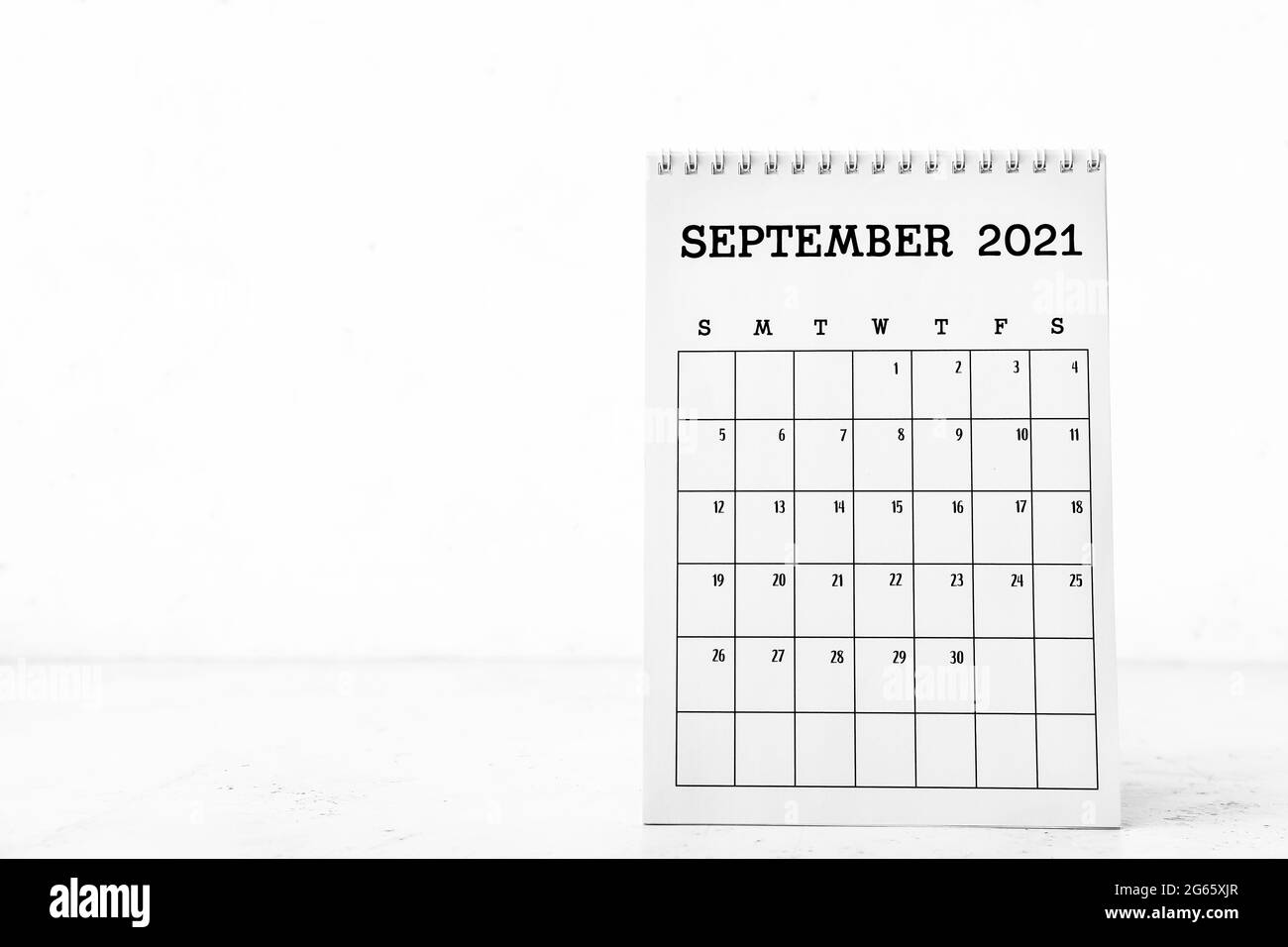 September 2021 calendar Black and White Stock Photos & Images - Alamy