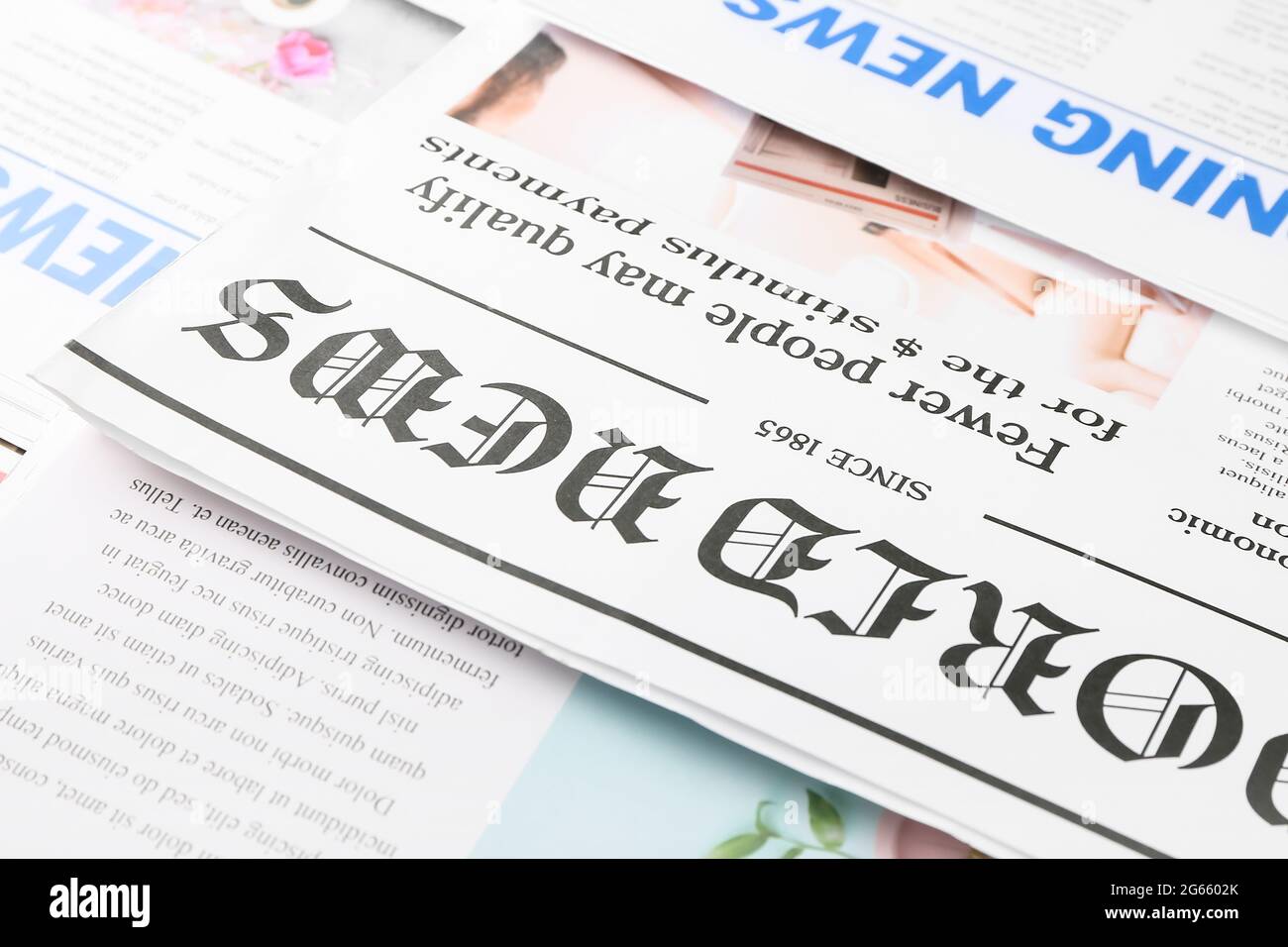 Different newspapers as background, closeup Stock Photo - Alamy