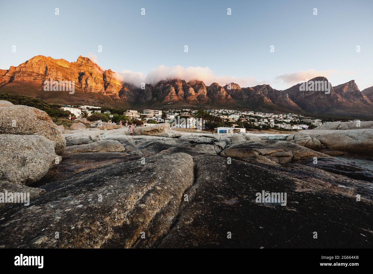 Sunset at Camps Bay, near Cape Town - South Africa Stock Photo - Alamy