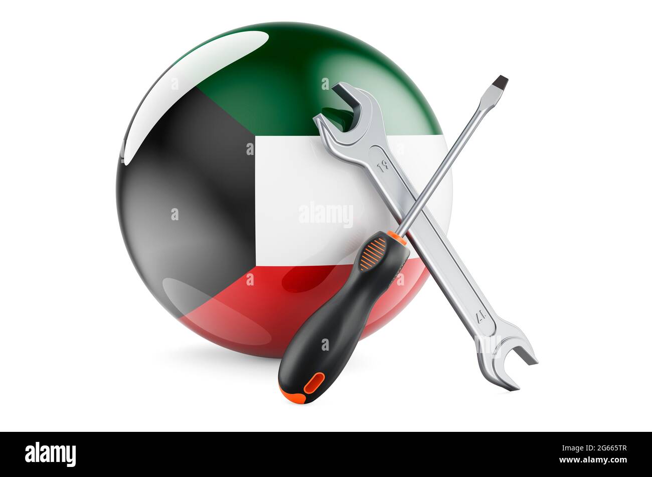 Kuwait flag on building Cut Out Stock Images & Pictures - Alamy