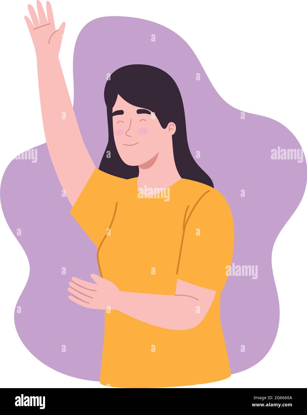 Girl with left hand up Stock Vector Image & Art - Alamy