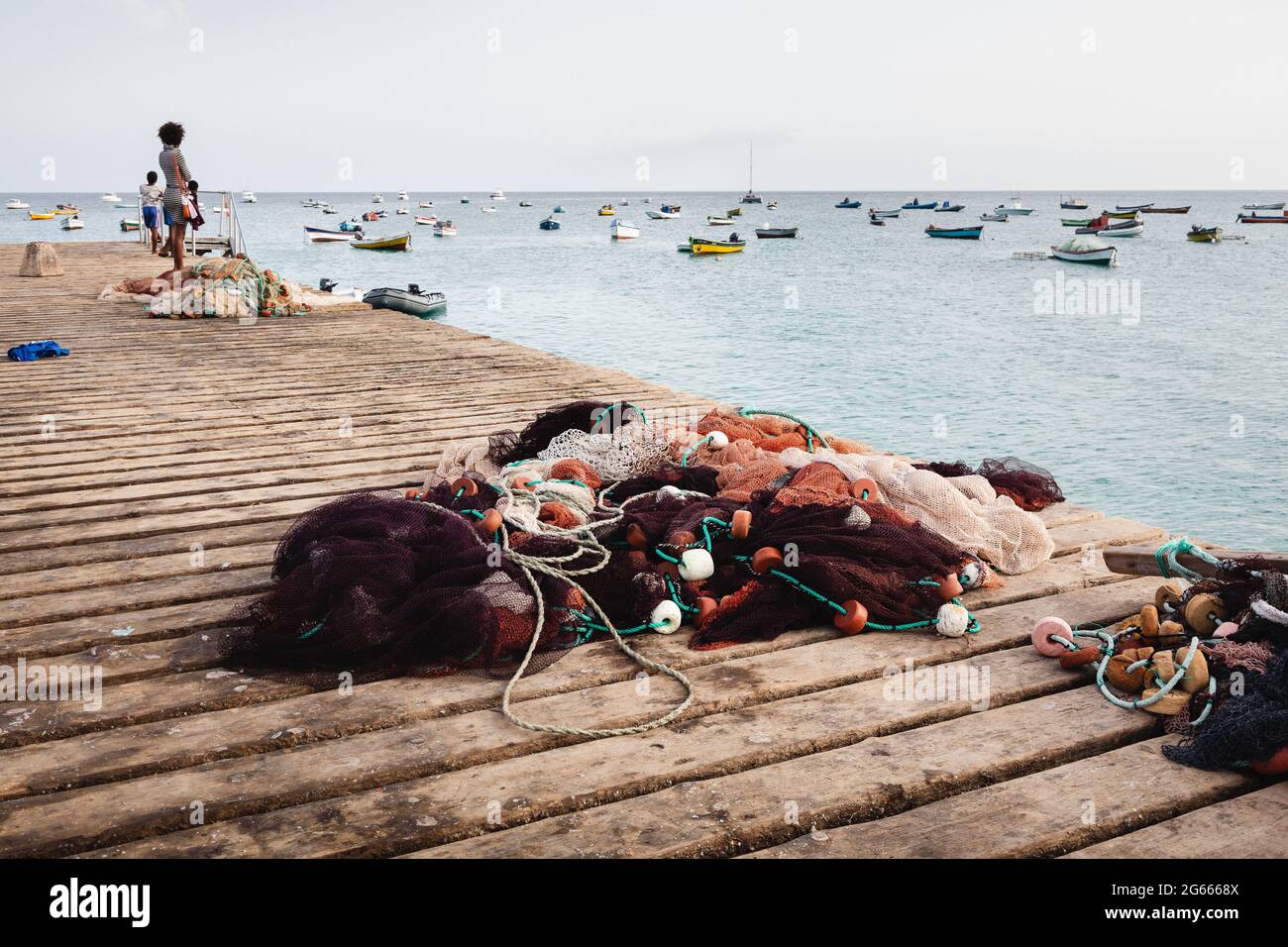 Sunset on Santa Maria pier, Sal Island, Cape Verde Stock Photo - Alamy