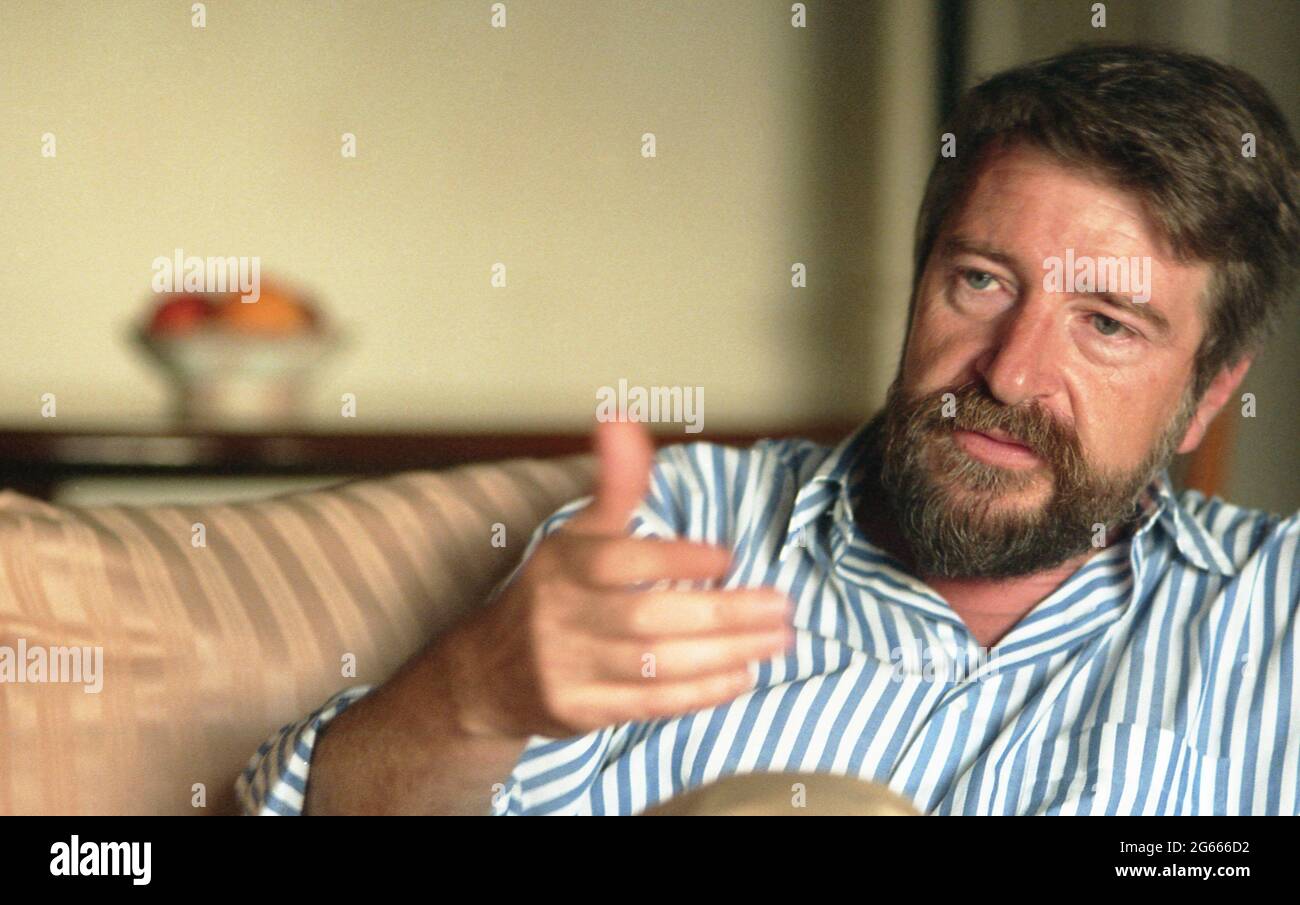 Portrait of the Romanian artist and politician Eugen Mihaescu in 1995 ...