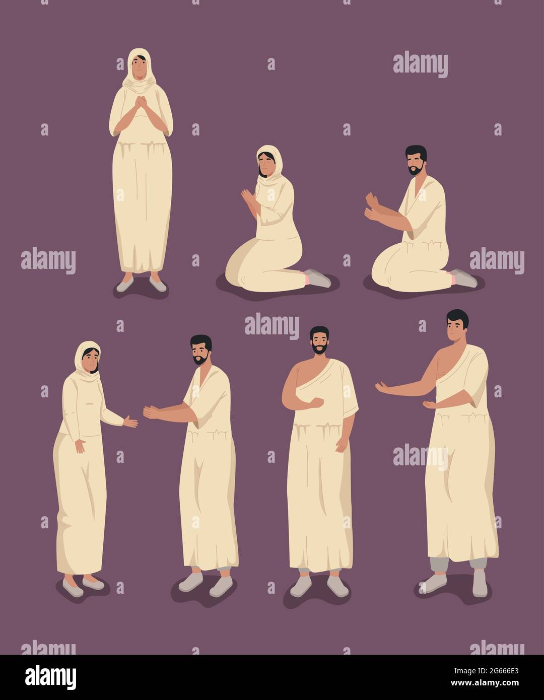 Muslim people collection with traditional cloth Stock Vector Image ...