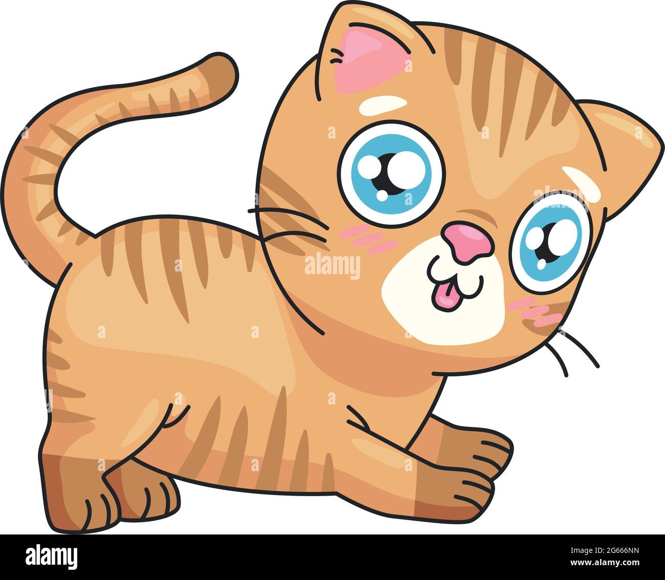 striped cat cartoon Stock Vector Image & Art - Alamy
