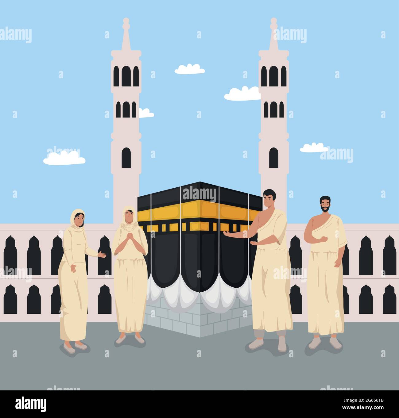 Hajj Pilgrimage Drawing