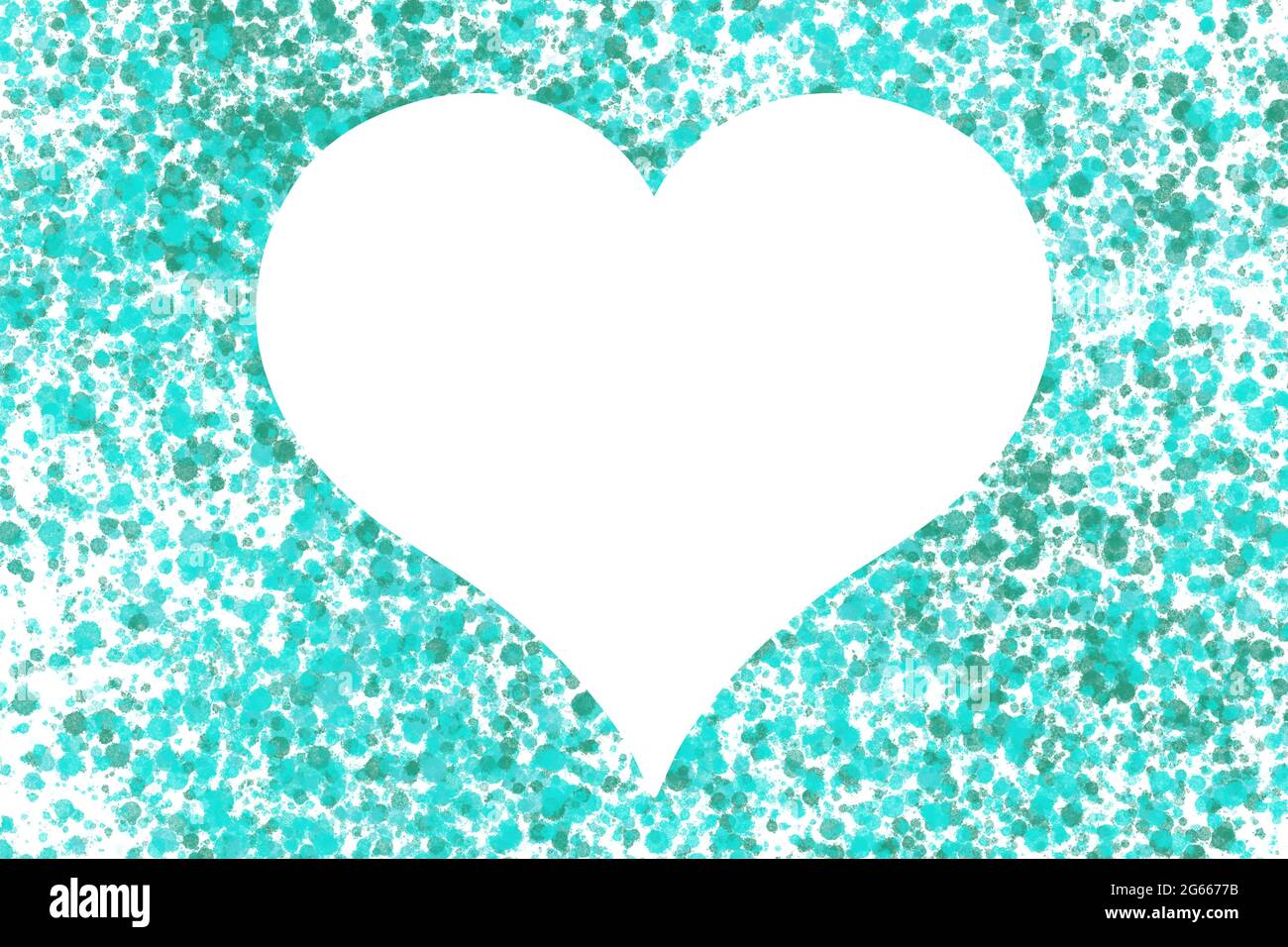 A White Heart on a Teal Splatter Textured Background Stock Photo - Alamy