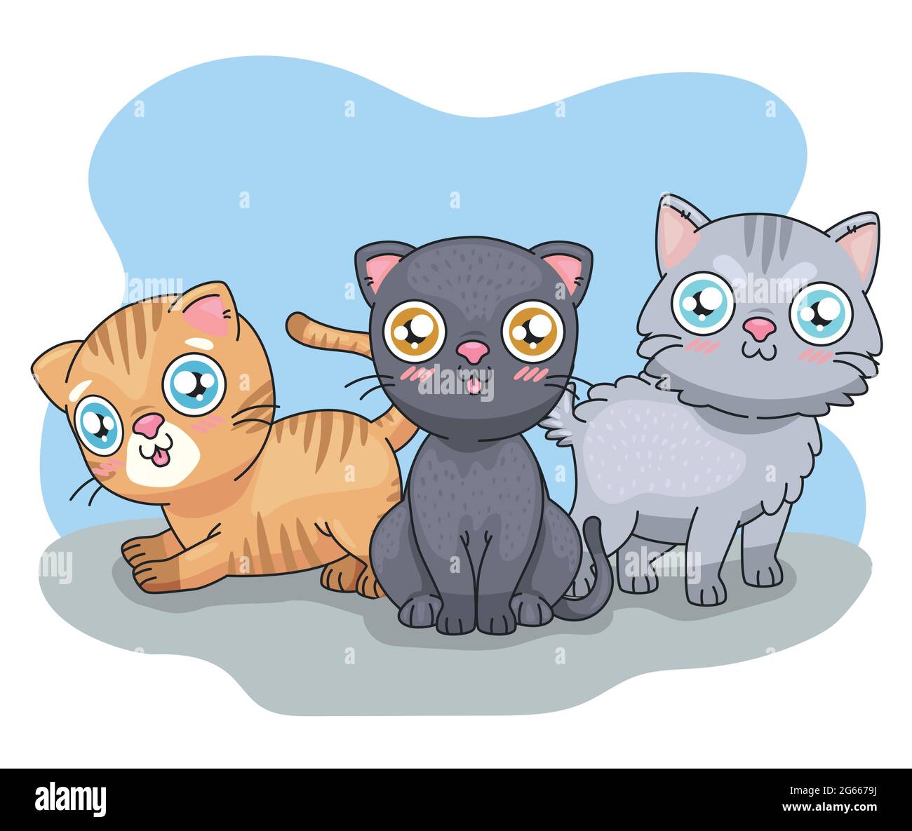 Three cats Stock Vector Images - Alamy