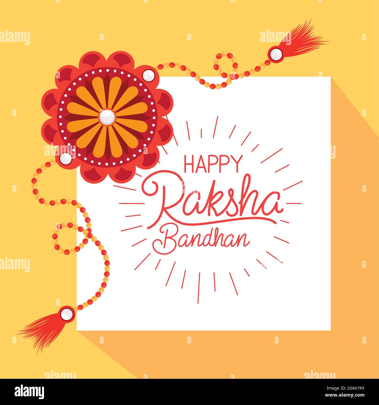 Happy raksha bandhan frame with wristband Stock Vector Image & Art - Alamy