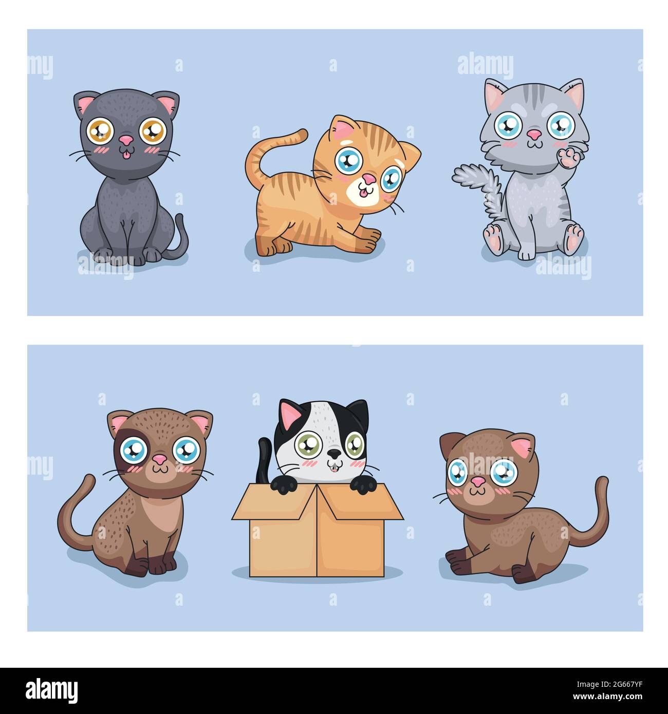 cats cartoons set Stock Vector Image & Art - Alamy
