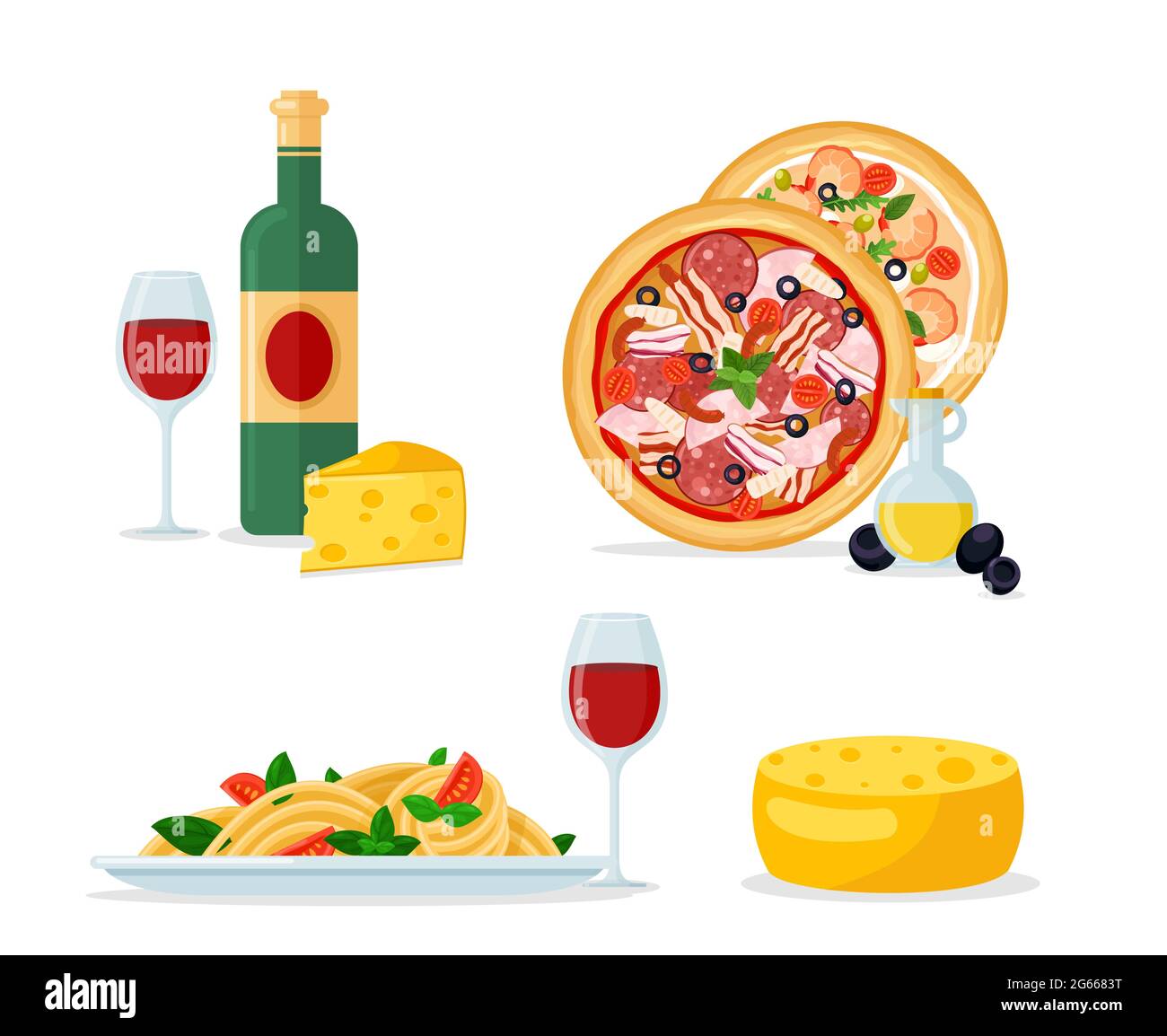 Traditional italian food cartoon Cut Out Stock Images & Pictures - Alamy