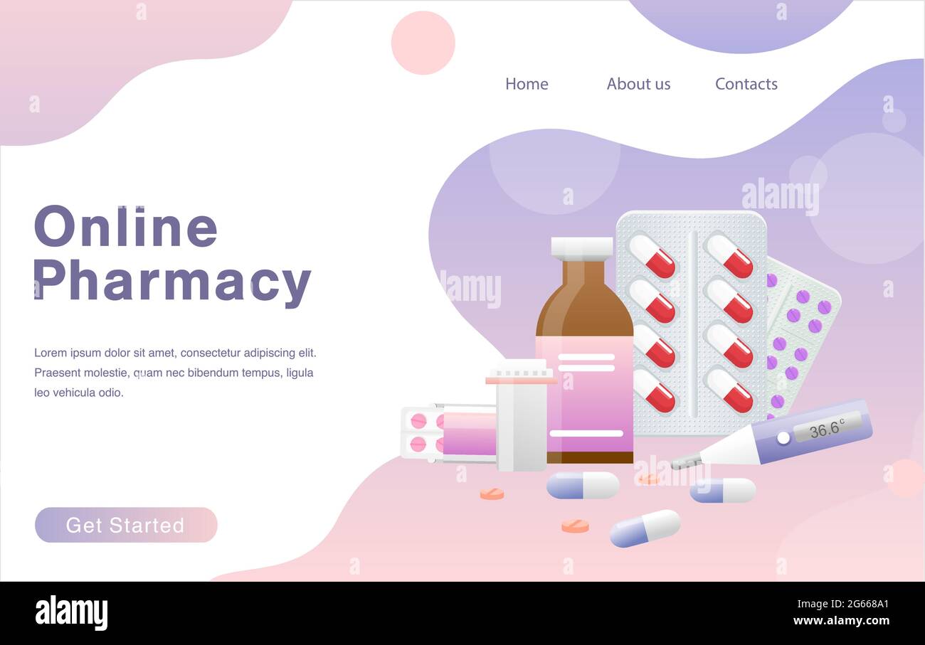 Vector illustration of online pharmacy concept. Medical supplies ...