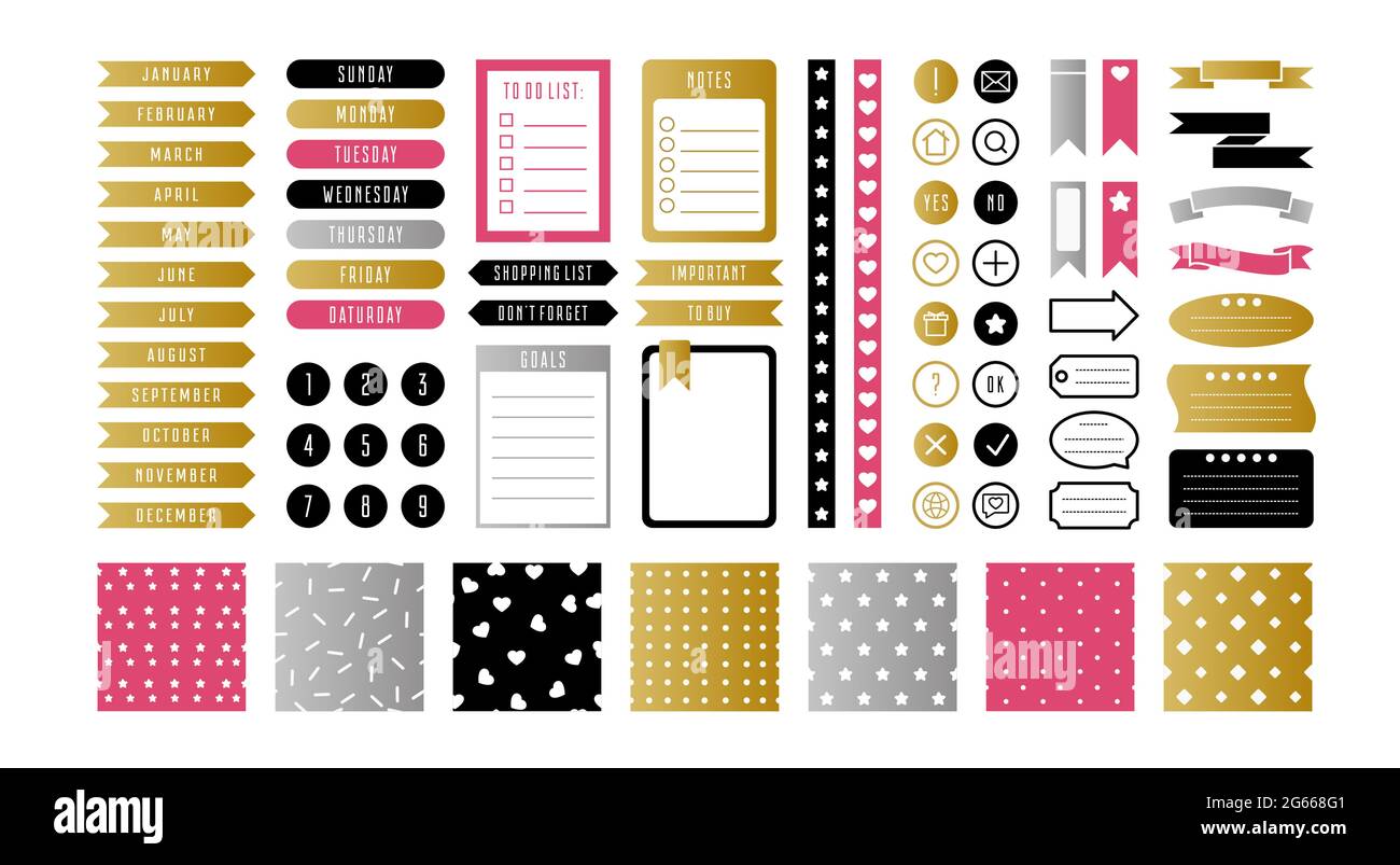 Glitter stickers, labels, tags simple shape vector illustration mega ...