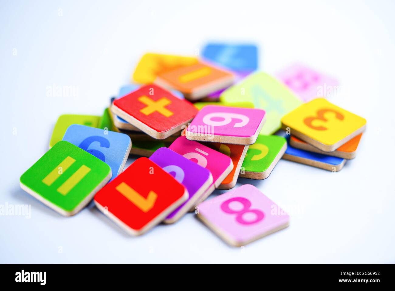 Math Number colorful on white background : Education study mathematics ...