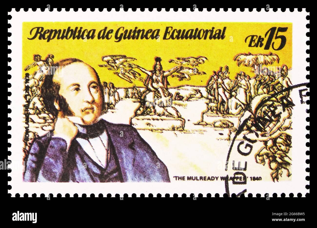 MOSCOW, RUSSIA - MARCH 22, 2020: Postage stamp printed in Equatorial ...