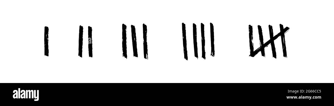 Tally marks collection. Hand drawn sticks for counting things and days ...