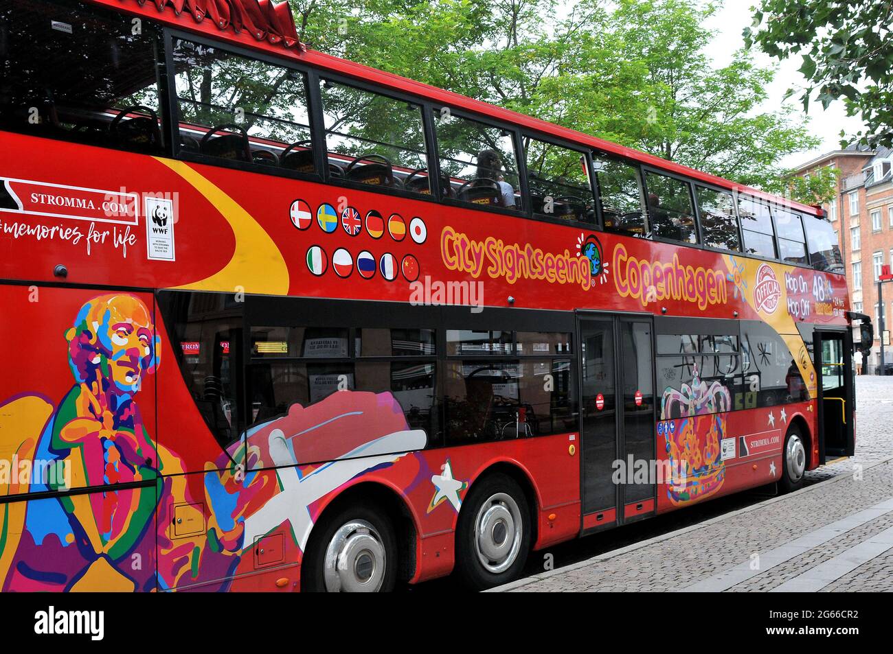 Copenhagen, Denmark. 03 July 2021, Hop on hop of sight seeing bus in ...