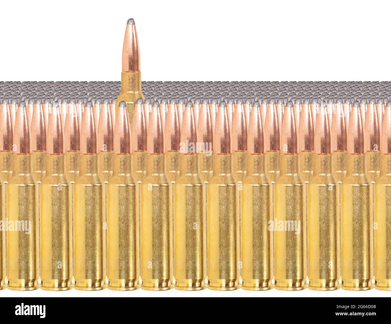Large line of cartridges with one that rises above the others Stock ...