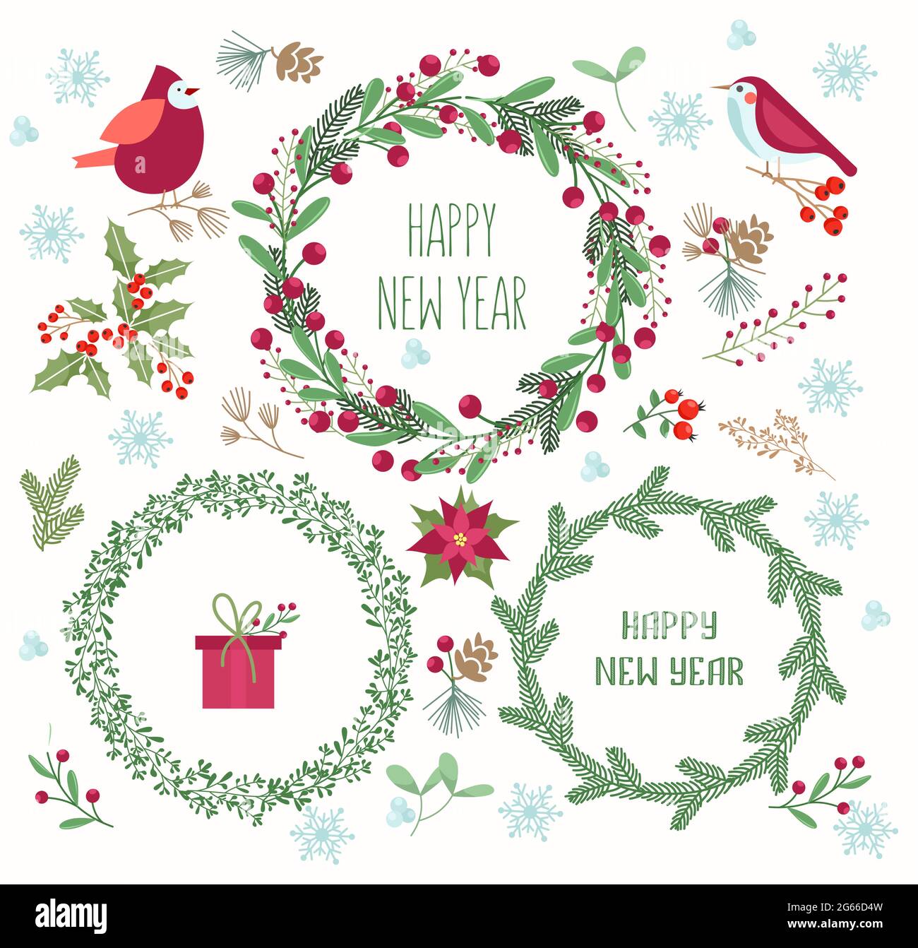 Christmas frame fir twigs Stock Vector Images - Alamy