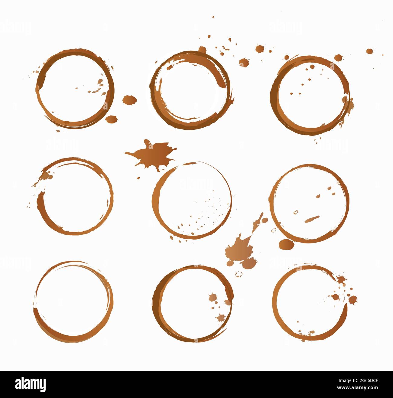 Vector illustration of coffee stains collection isolated on white ...