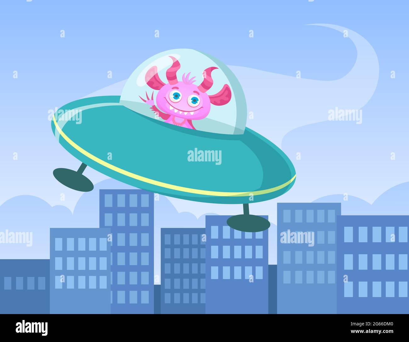 Cartoon Alien In Flying Saucer High Resolution Stock Photography and ...
