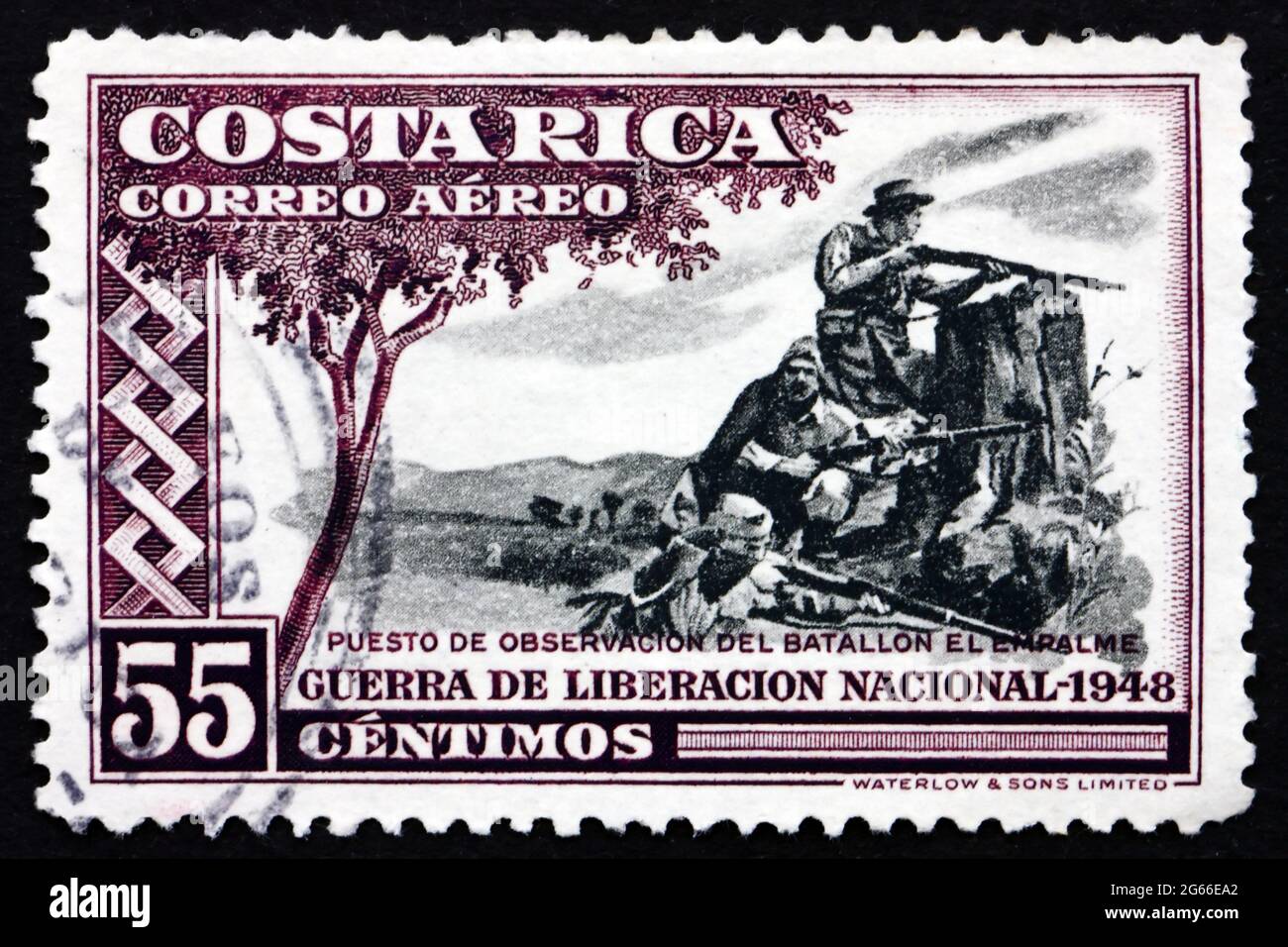 COSTA RICA - CIRCA 1950: a stamp printed in Costa Rica shows ...