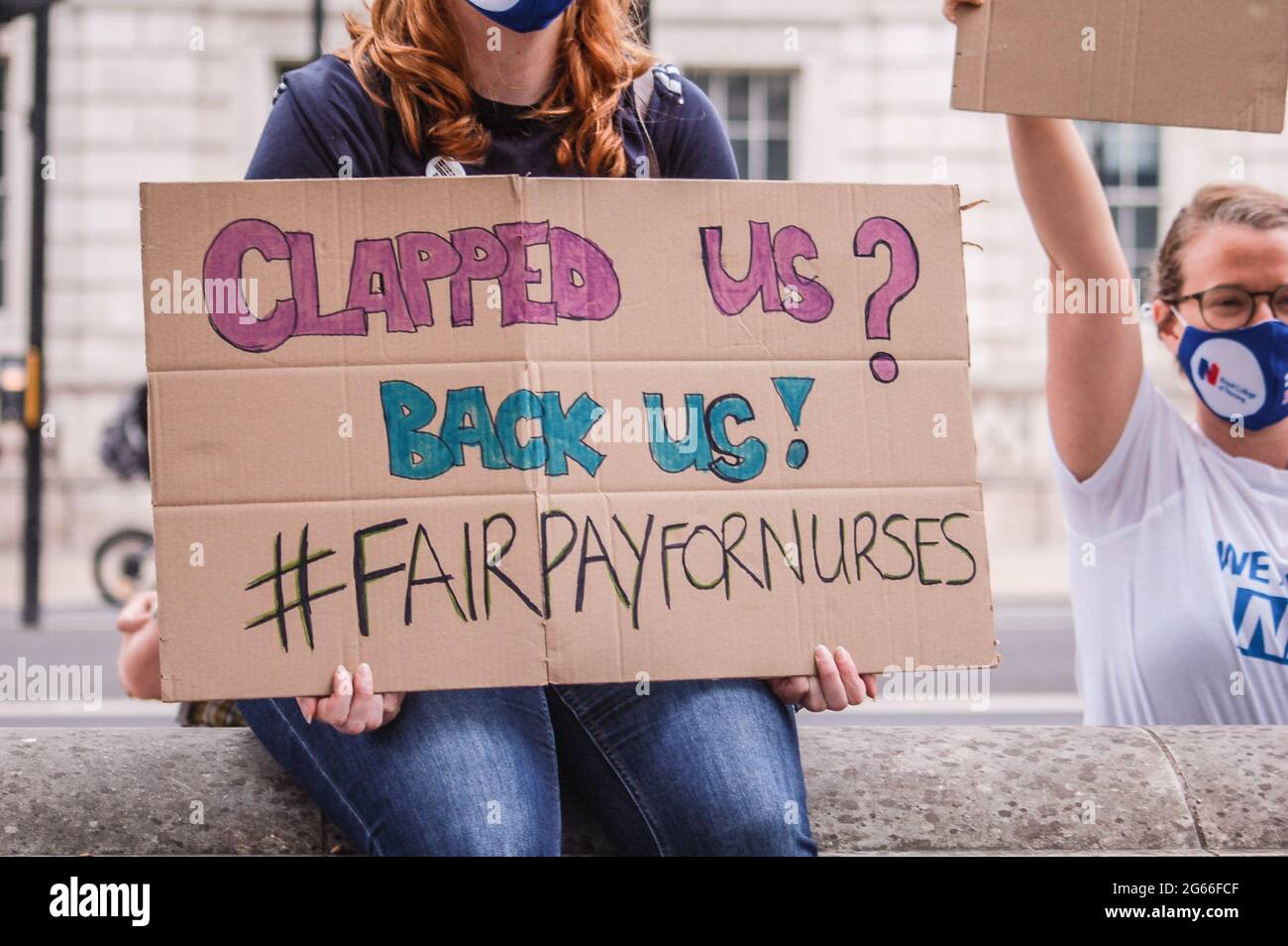 London, England. 3rd July 2021. NHS anniversary march for patient ...