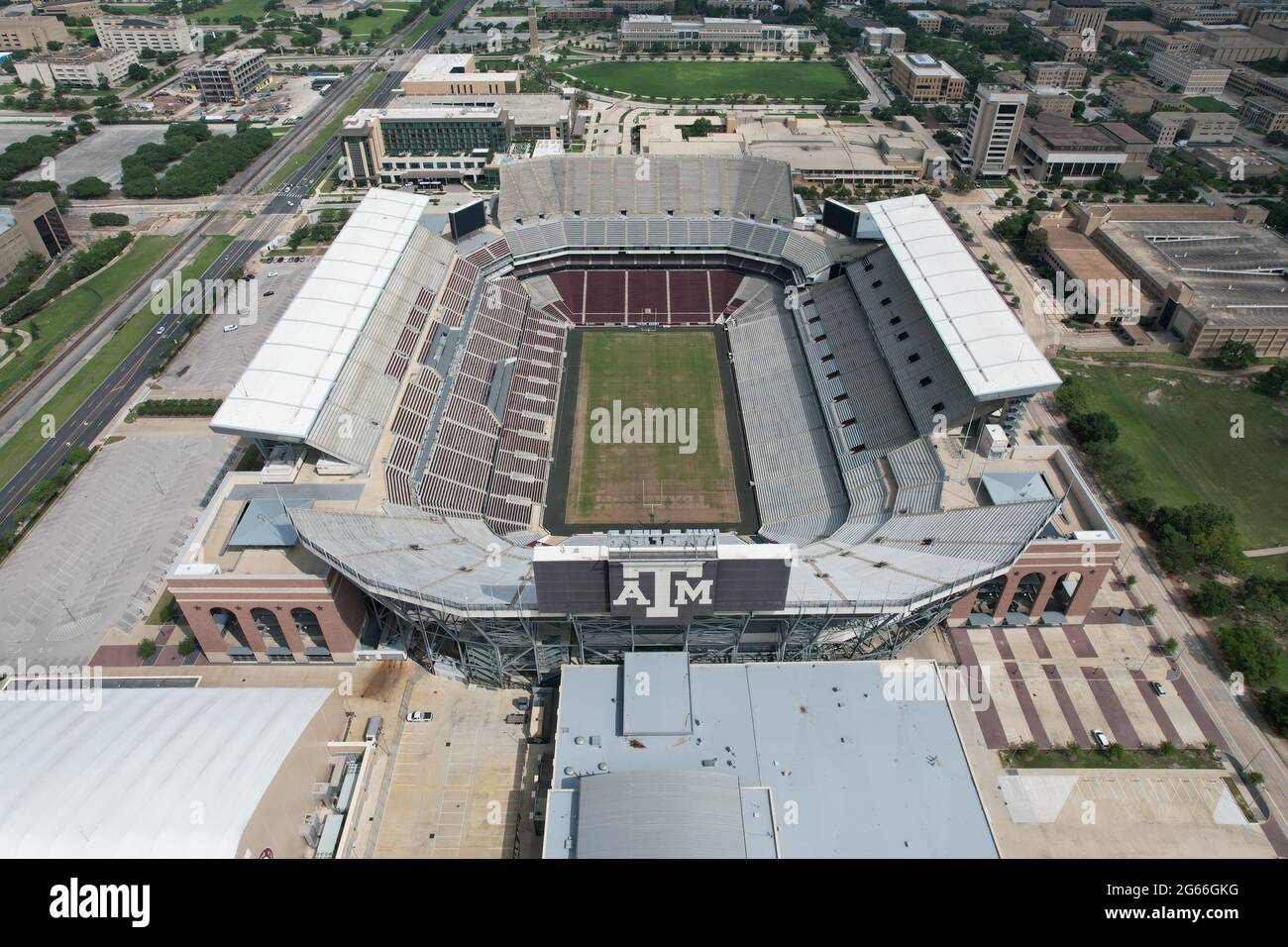 An aerial view of Kyle Field, Sunday, May 30, 2021 in College Station ...