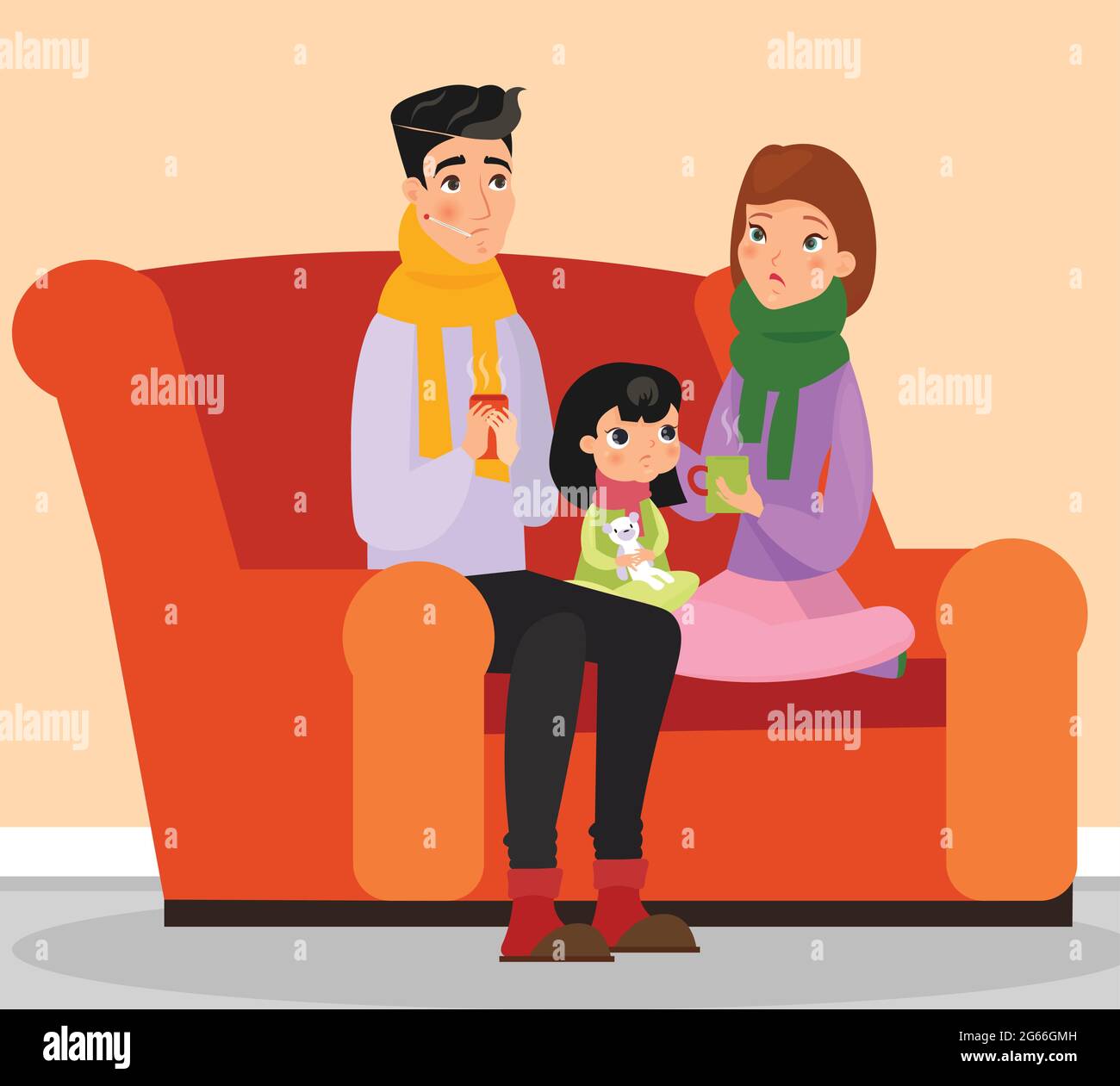 Family hospital bed sad Stock Vector Images - Alamy