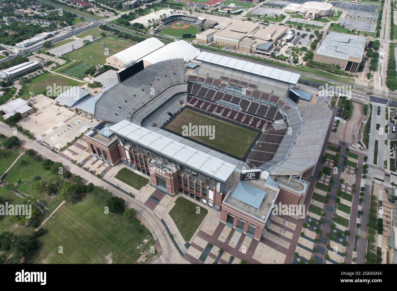 An aerial view of Kyle Field, Sunday, May 30, 2021 in College Station ...