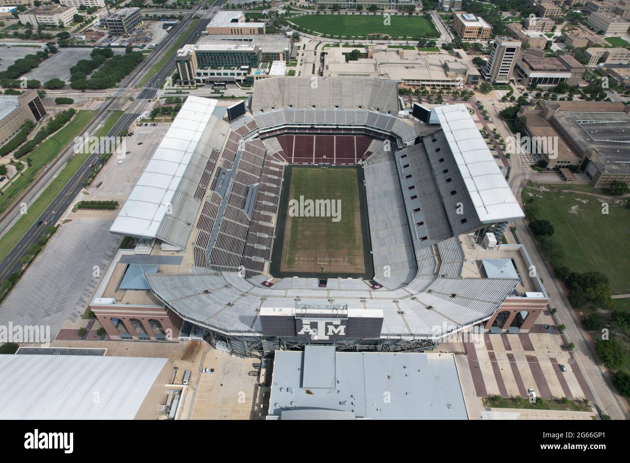 An aerial view of Kyle Field, Sunday, May 30, 2021 in College Station ...