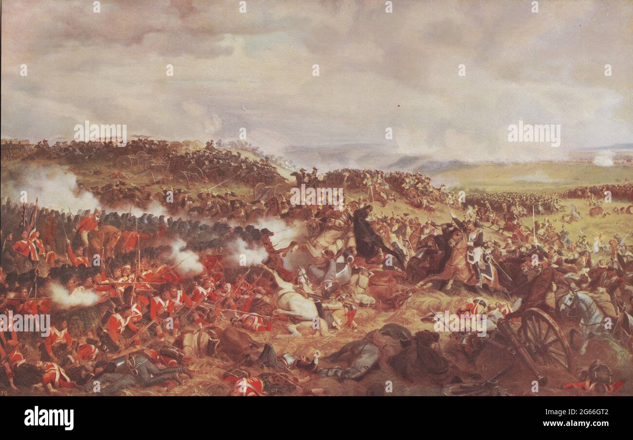 Charge of The French Cuirassiers at Waterloo by Henry Philippoteaux ...