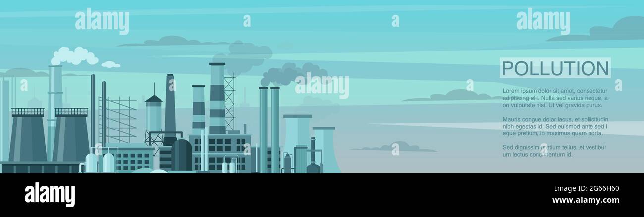 Air pollution flat banner vector template. Ecology protection ...