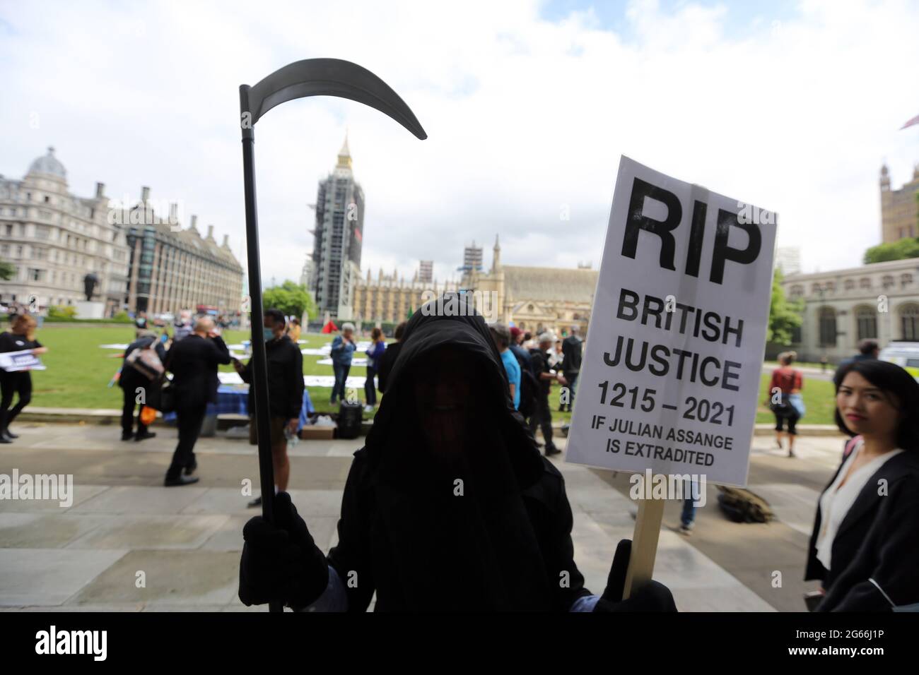 London, England, UK. 3rd July, 2021. Wikileaks founder Julian Assange's ...