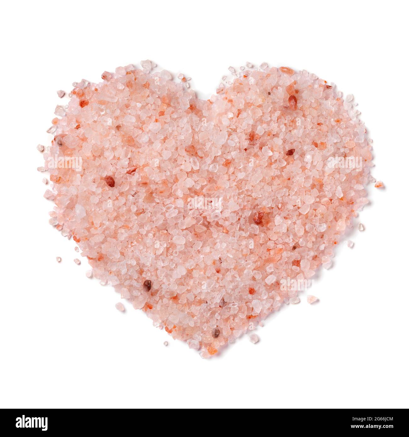 Pink Himalayan salt in heart shape isolated on white background Stock ...