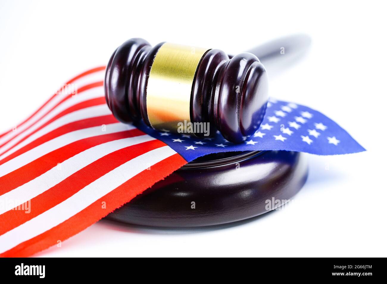 America USA flag country with Judge hammer. Law and justice court ...