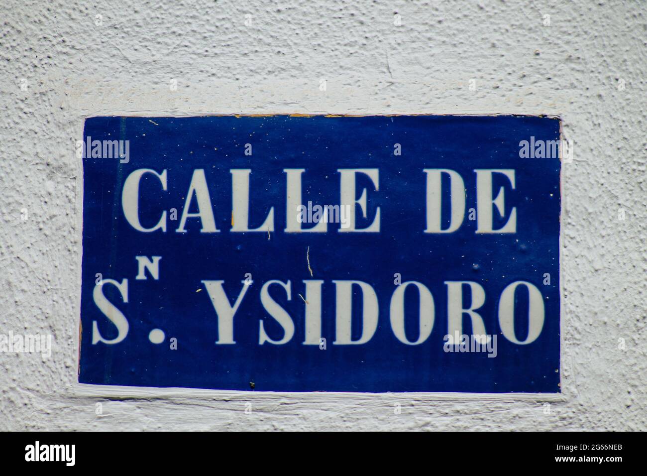 Seville Spain July 02, 2021 Street sign or road sign, erected at the ...