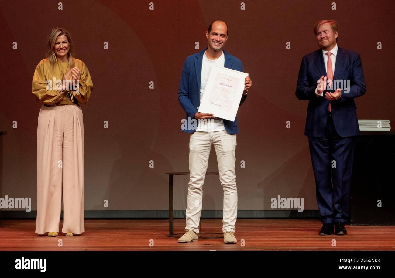 30-06-2021 Hilversum Queen Maxima and King Willem-Alexander with Robin ...