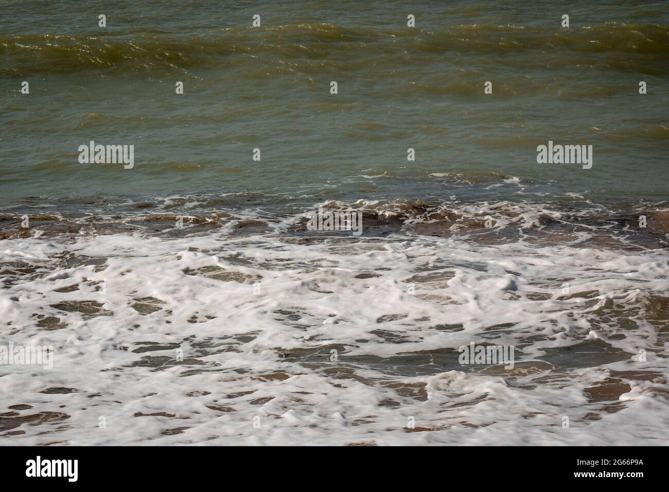White Spume Known as Sea, Ocean or Beach Foam Created by the Agitation ...