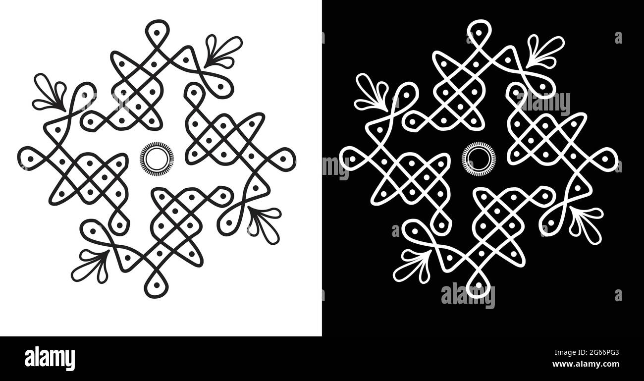 Simple Rangoli Designs With Dots For Home