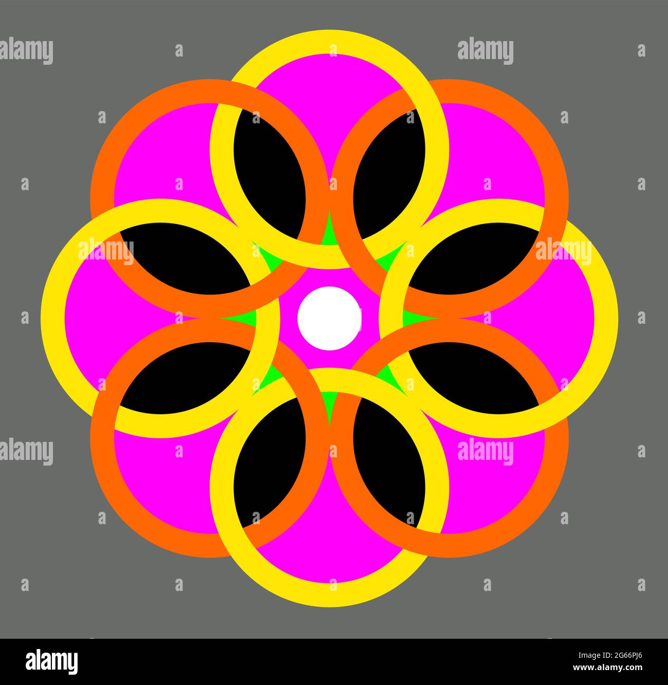 Colorful Rangoli mandala design concept of floral line art isolated on ...