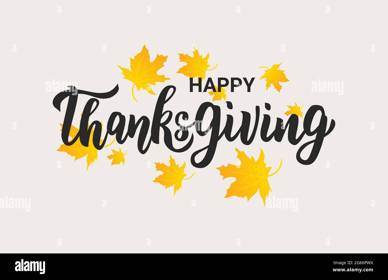 Happy Thanksgiving hand lettering text. Greeting card for Thanksgiving day celebration Stock ...