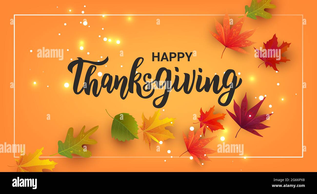 Happy Thanksgiving hand lettering text. Greeting card for Thanksgiving ...